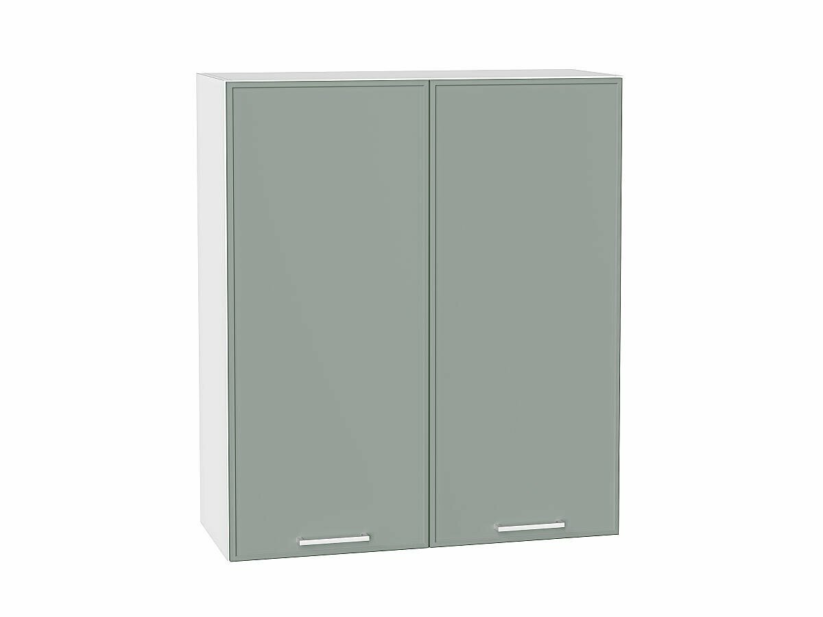 Шкаф верхний с 2-мя дверцами Квадро, цвет фасада Аквамарин, цвет каркаса Белый, 920*800*321 мм