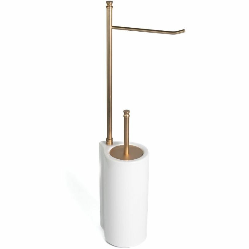 Стойка высота 62 см: бумагодержатель Stil Haus (Стил Хаус) Hashi, белый керамическит матовое золото 972(18)