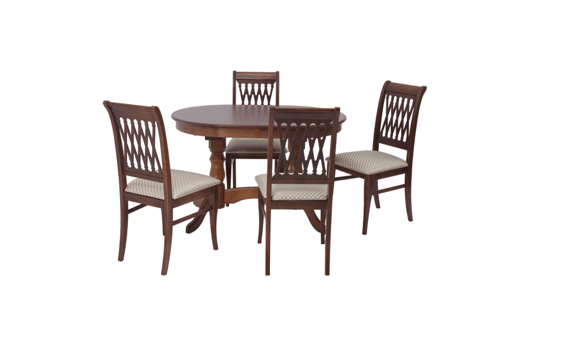 Обеденная группа ZiP-mebel стол Бизе со стульями Рич Орех/Ромб Бежевый