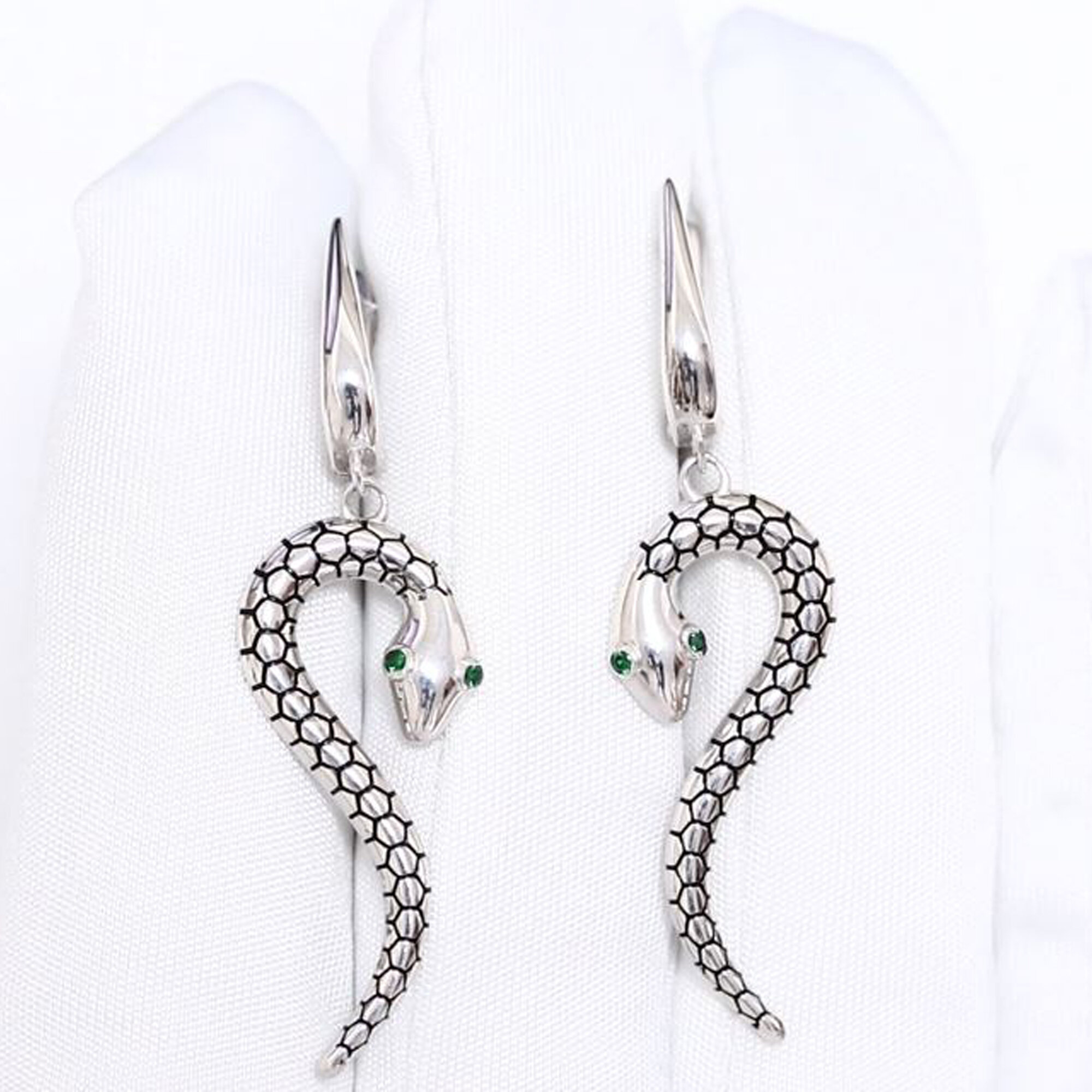 Серьги, серебро, 925 проба, родирование, фианит, эмаль