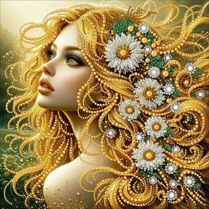 Канва с рисунком Larkes #К3694 Златовласка, Вышивка бисером, 26 х 26 см (Бисер в комплект не входит.)