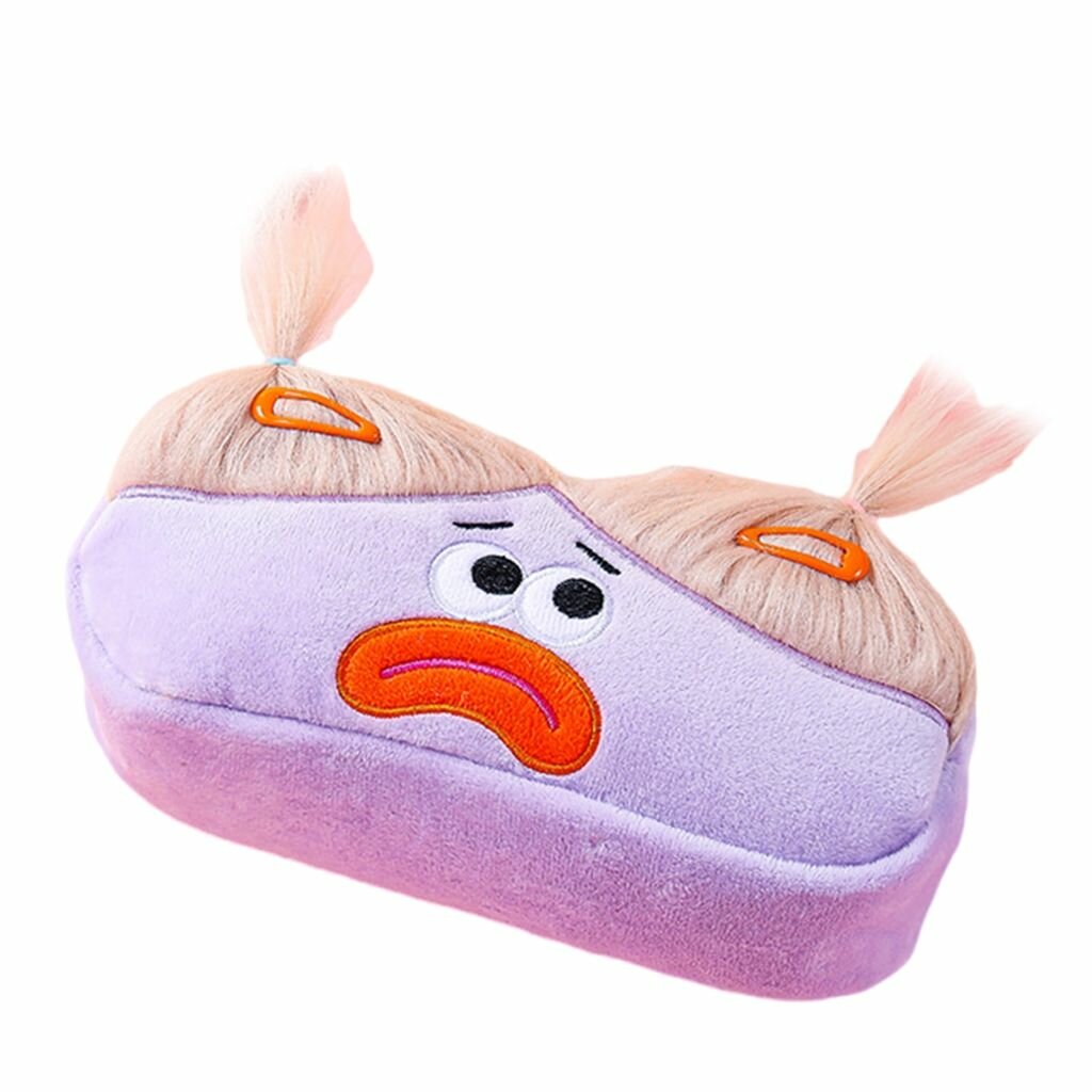 Чехол для карандашей в виде плюшевой куклы с расческой