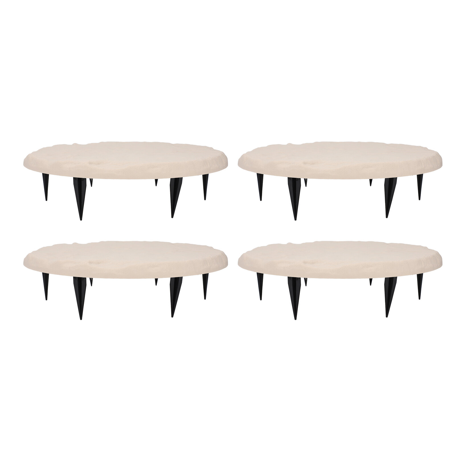 Уличные ступеньки из декоративной полипропиленовой смолы с опорами для дорожек в саду, круглые, бежевые