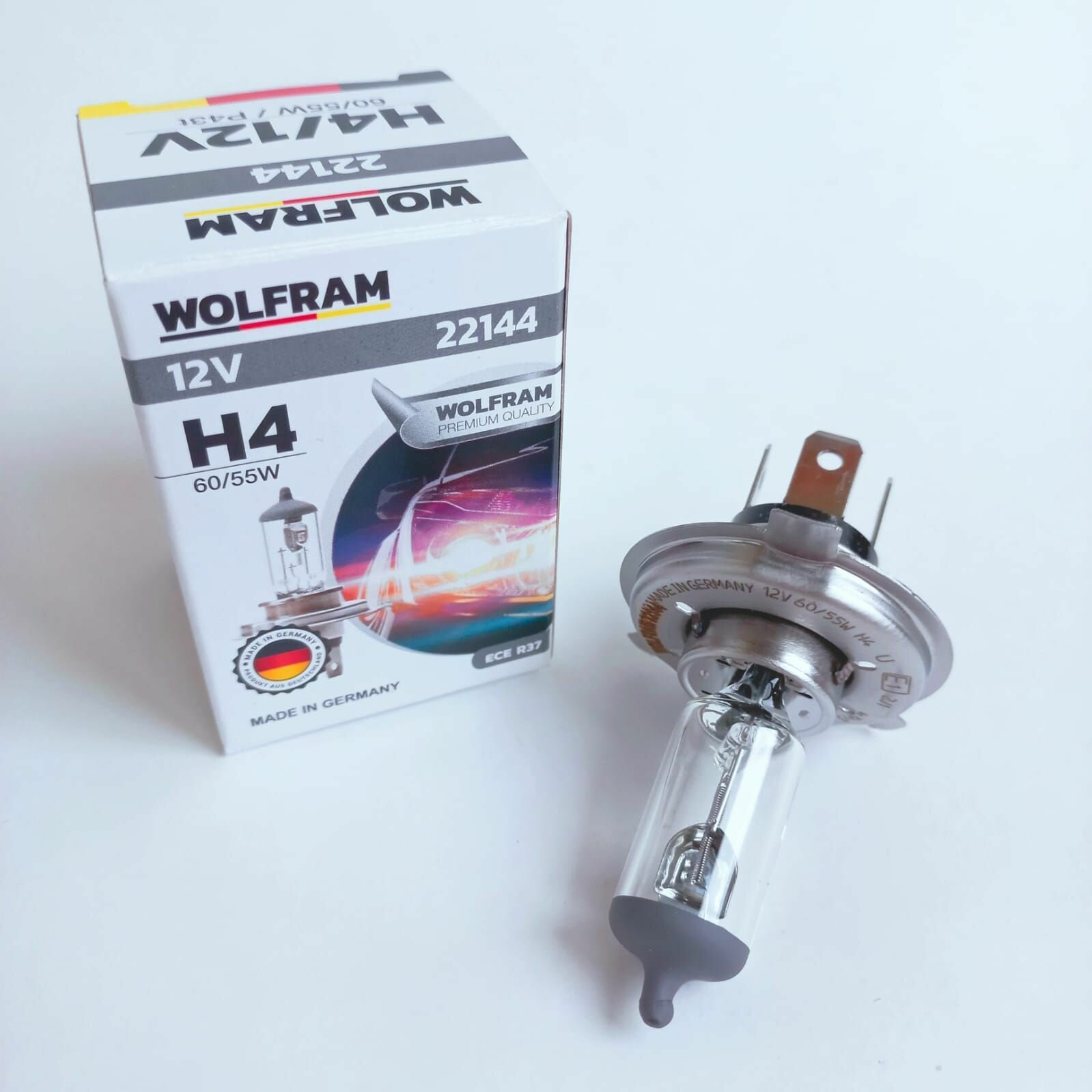 Лампа Галогеновая, ближний/дальний свет, 12V, H4, 60/55W, P43t WOLFRAM HALOGEN BULB