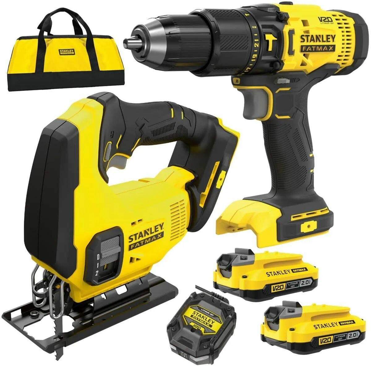 STANLEY 18V V20 Комплект: Дрель-шуруповерт SFMCD711 + Гайковерт SFMCS600