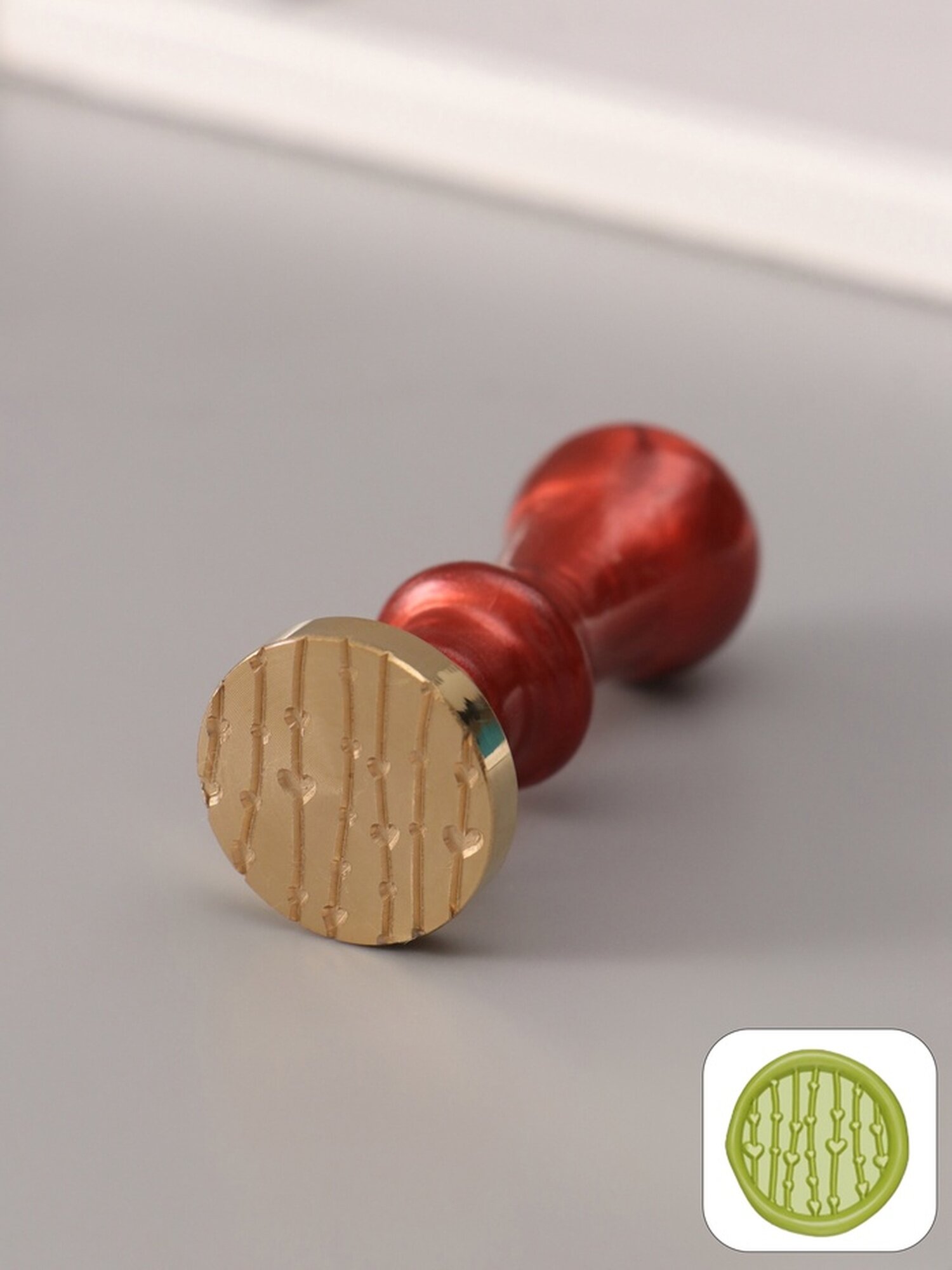 Печать для сургуча с пластиковой ручкой «Сердечки на нитях», 6.3×2.5×2.5 см