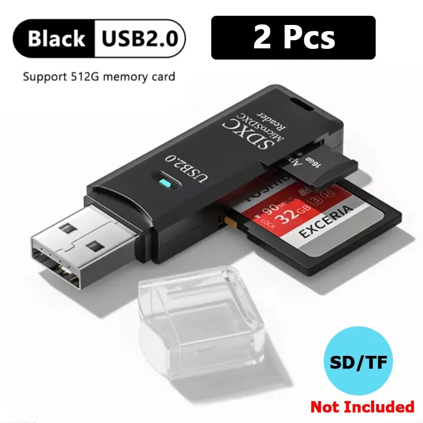 Адаптер для чтения карт памяти USB 3.0 YTYIN Black-USB 2.0-2pcs