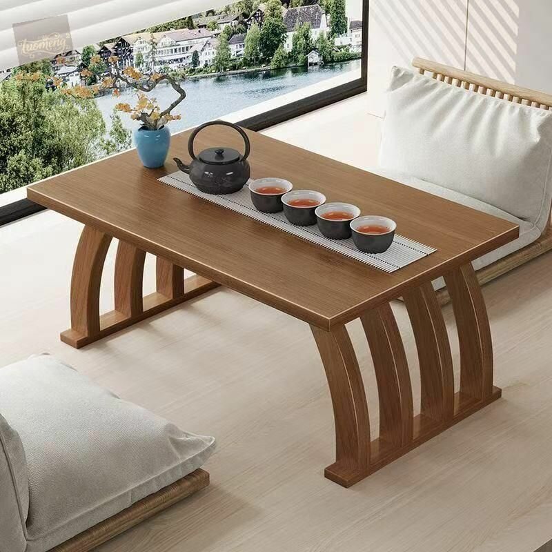 Низкий японский чайный столик из массива дерева минималистичный стол для подоконника, балкона и гостиной