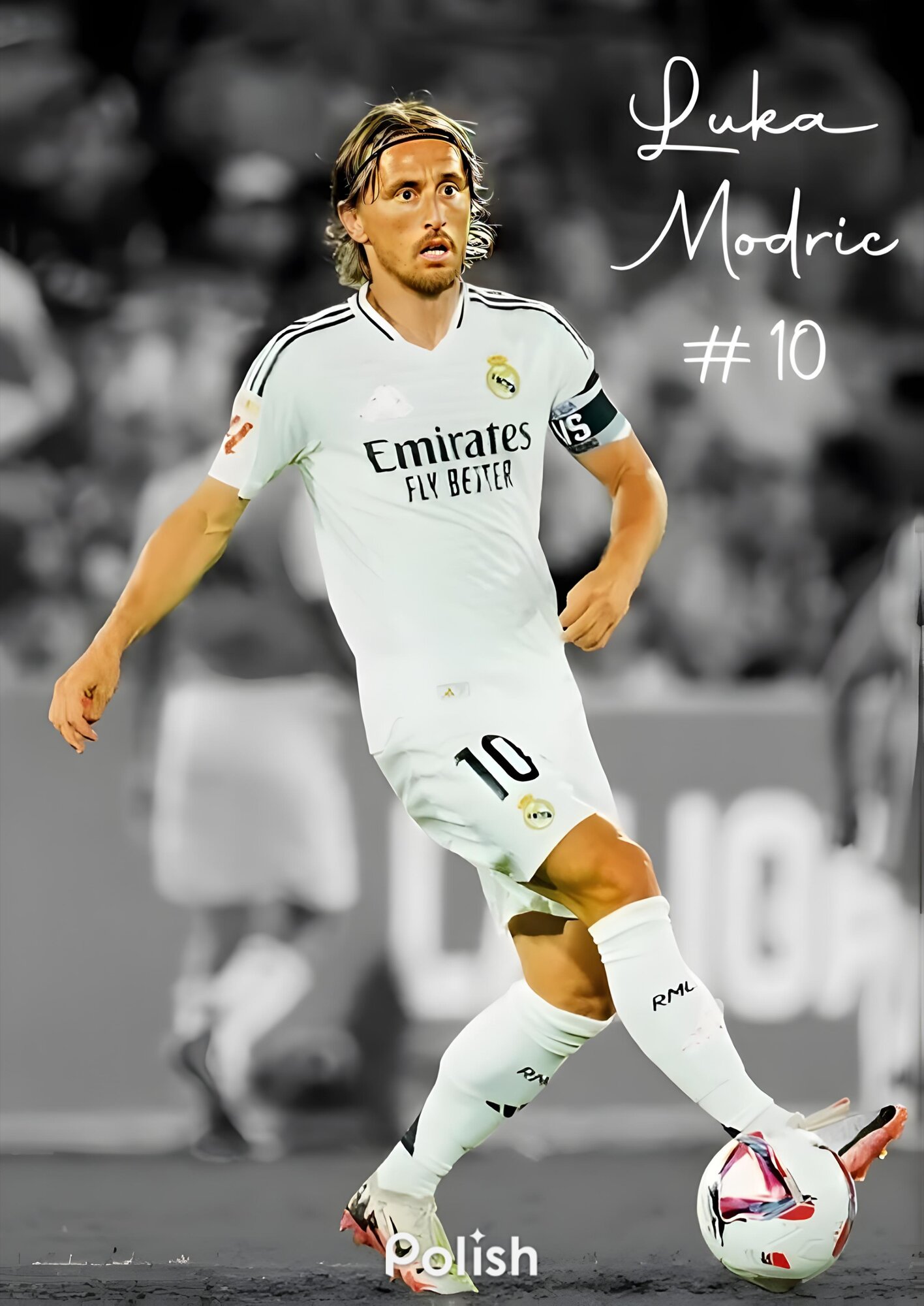 Постер "Футбольные звёзды" 30х40 см, рисунок брызгами, акварель, на холсте, канвасная лента, Модрич