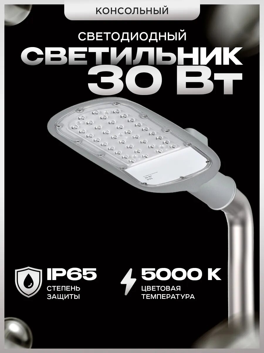 Светильник уличный P495, консольный, LED, мощность 30Вт, IP65
