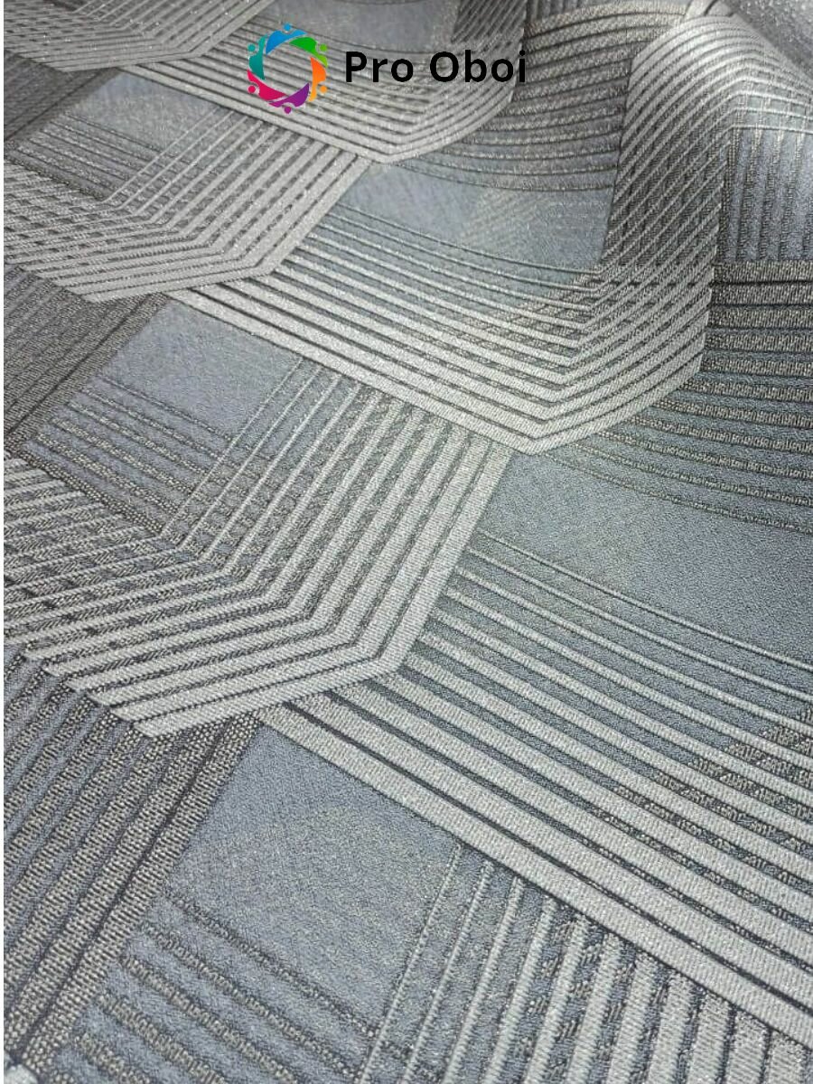 Gomel-FOX Обои вспененный винил на флизелине серый, геометрия абстракция, в прихожую, в детскую, в спальню, в зал, на кухню,10 м*1.06 м