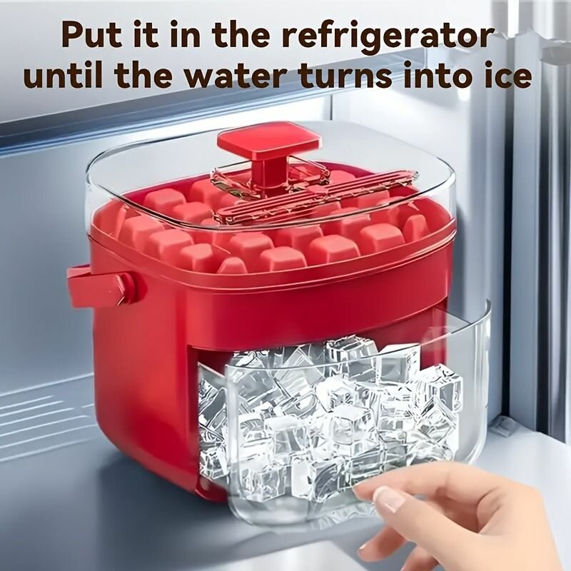 Двухслойный контейнер для льда большой емкости на 1-48 сеток, легко закрывающийся пищевой пластиковый лоток для хранения льда