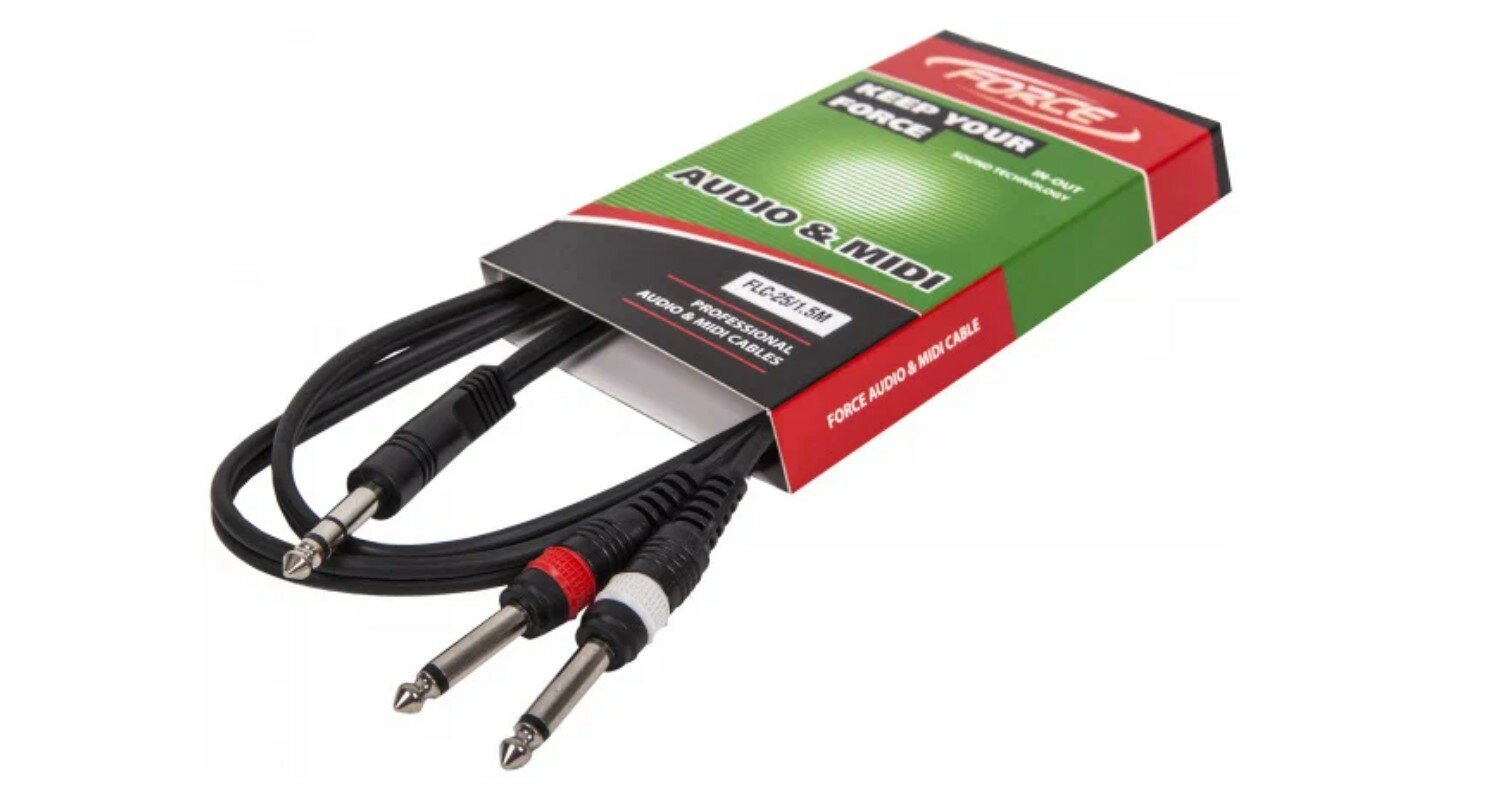 FORCE FLC-25/1.5 Кабель 2 x Jack Mono - Jack Stereo