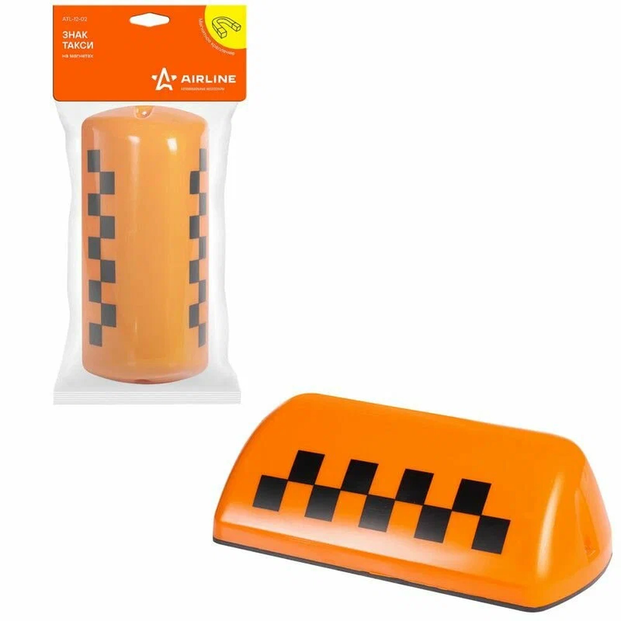 Знак такси Airline ATL1202, оранжевый, на магнитах, пластик, металл