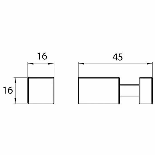 Emco Cue Крючок 16х16х45 мм , хром