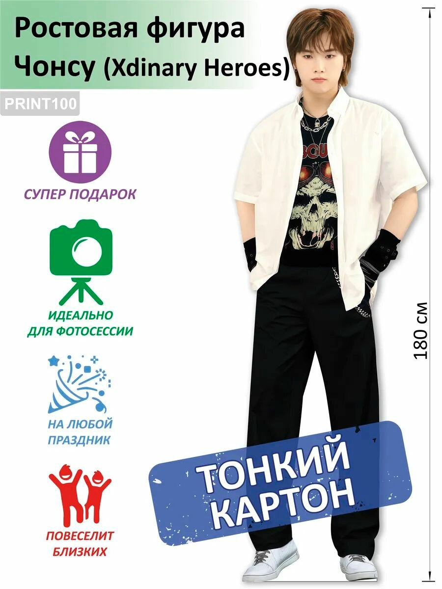 Чонсу (Xdinary Heroes) вид 2 Ростовая фигура, Тонкий картон, (Print100.ru)