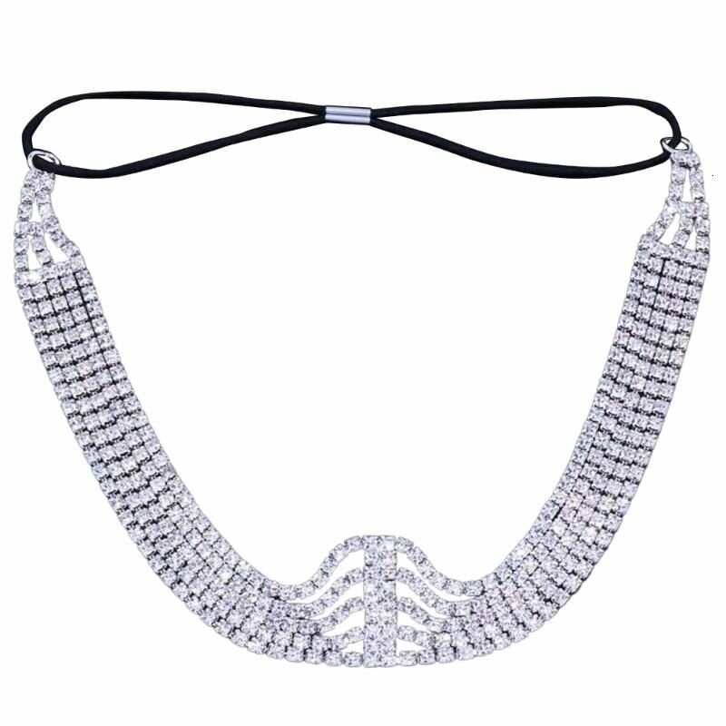 Блестящий ободок с кристаллами, Серебро