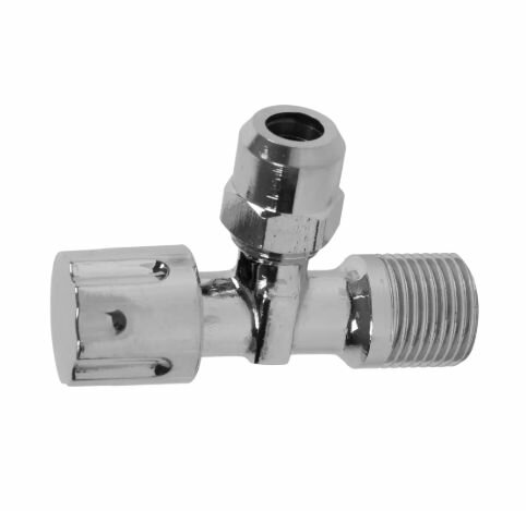 Вентиль запорный угловой MONLID DN15 PN16 1/2"x10M НР ручка барашек латунь