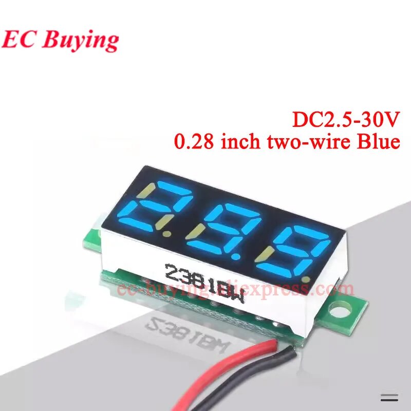 Вольтметр DC 2.5-30V 0.28" 2-Wire Blue