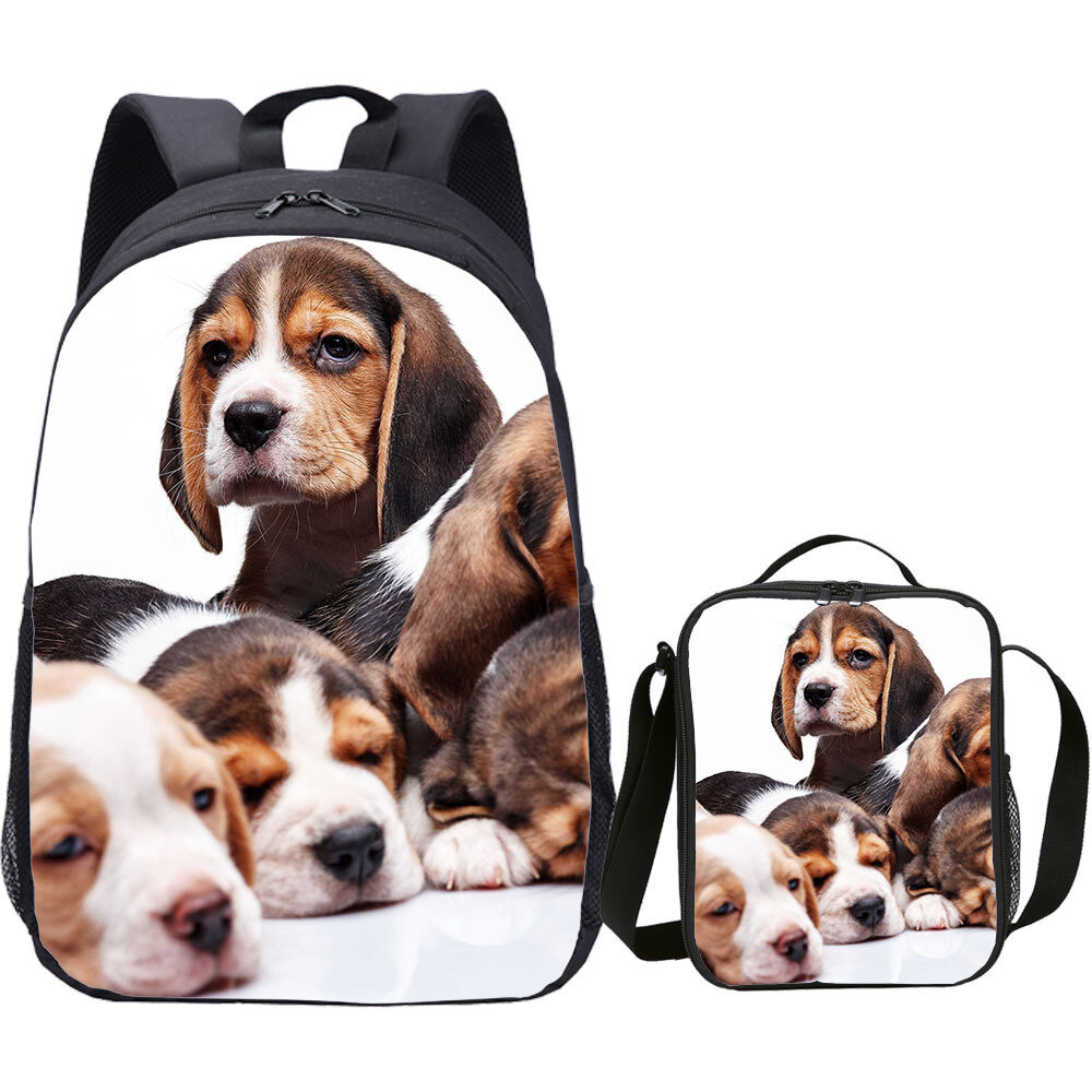 Школьная сумка Bige Dog с цветной печатью 17-дюймовый большой емкости для учеников начальной школы школьная сумка для обеда костюм