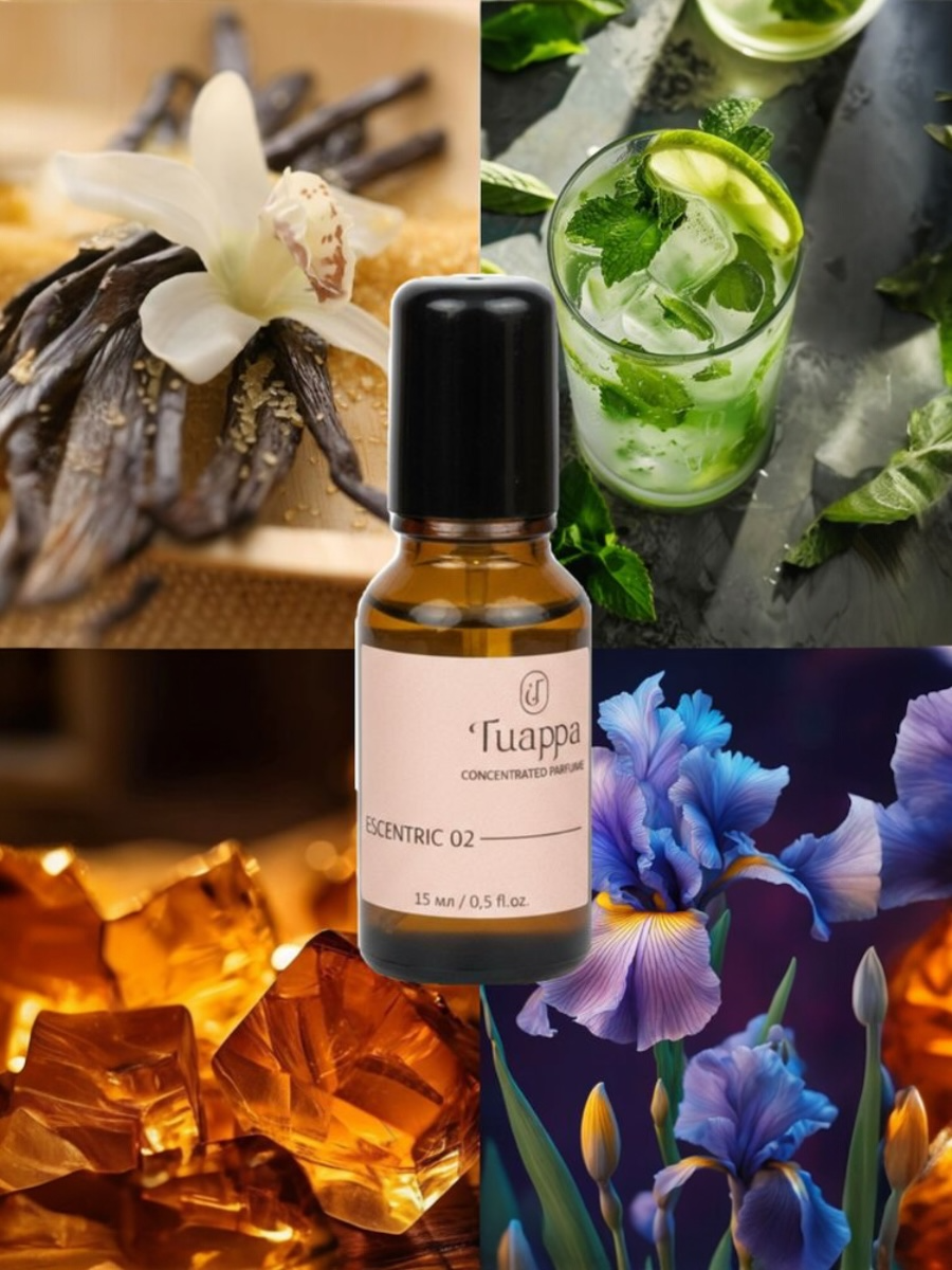 Масляные духи TUAPPA ESENTRIC "Molecule 02" , унисекс, цветочный, флакон 15 мл