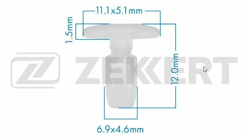 Клипса крепёжная. Zekkert. 10 шт. Mazda.
