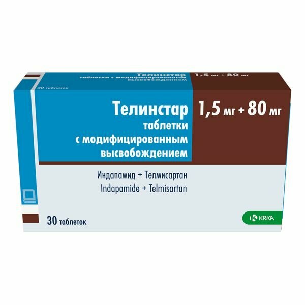 Телинстар таблетки с модифицированным высвобождением 1,5мг+80мг 30шт — фото 1