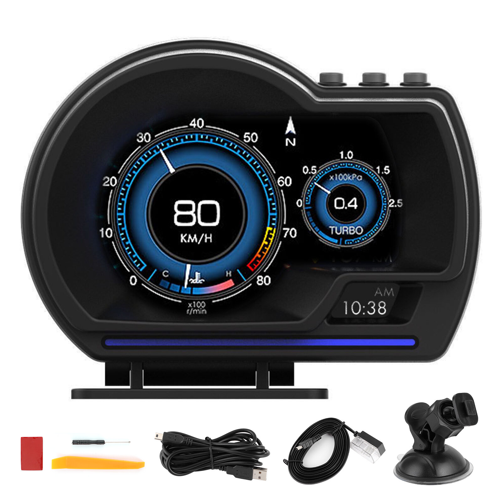 Направляйте вверх дисплей OBD2+GPS Smart Lauge Car HUD Speedometer Turbo RPM Alarm для автомобильного грузовика