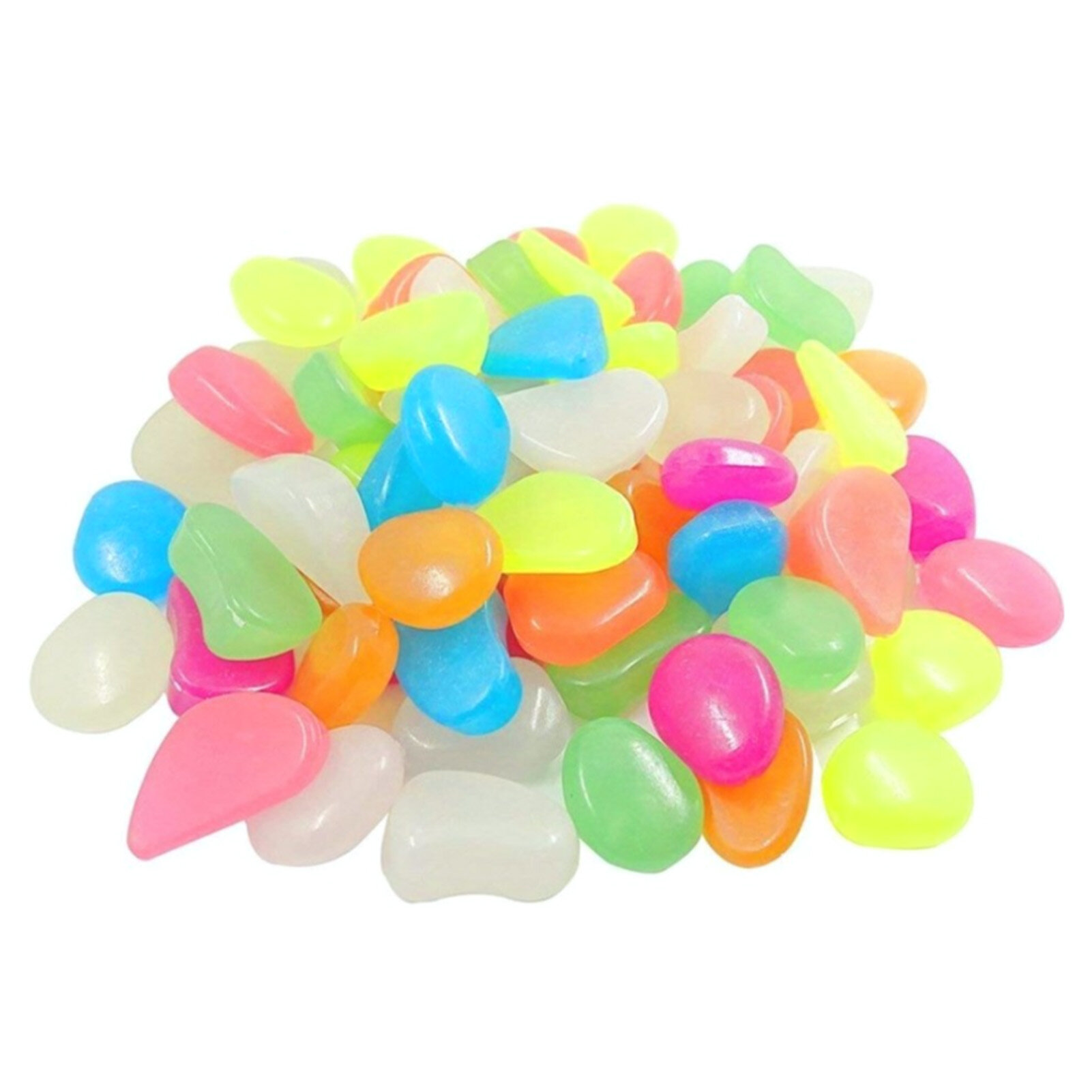 Миниатюрные свечущие камни для улицы, садовых украшений, камни для двора, газона, свечущие гальки, материал: смола, цвета: зеленый, оранжевый, синий, разноцветный (по выбору), количество: 50шт, 100шт (по выбору), размер упаковки: 150*140*15мм, вес