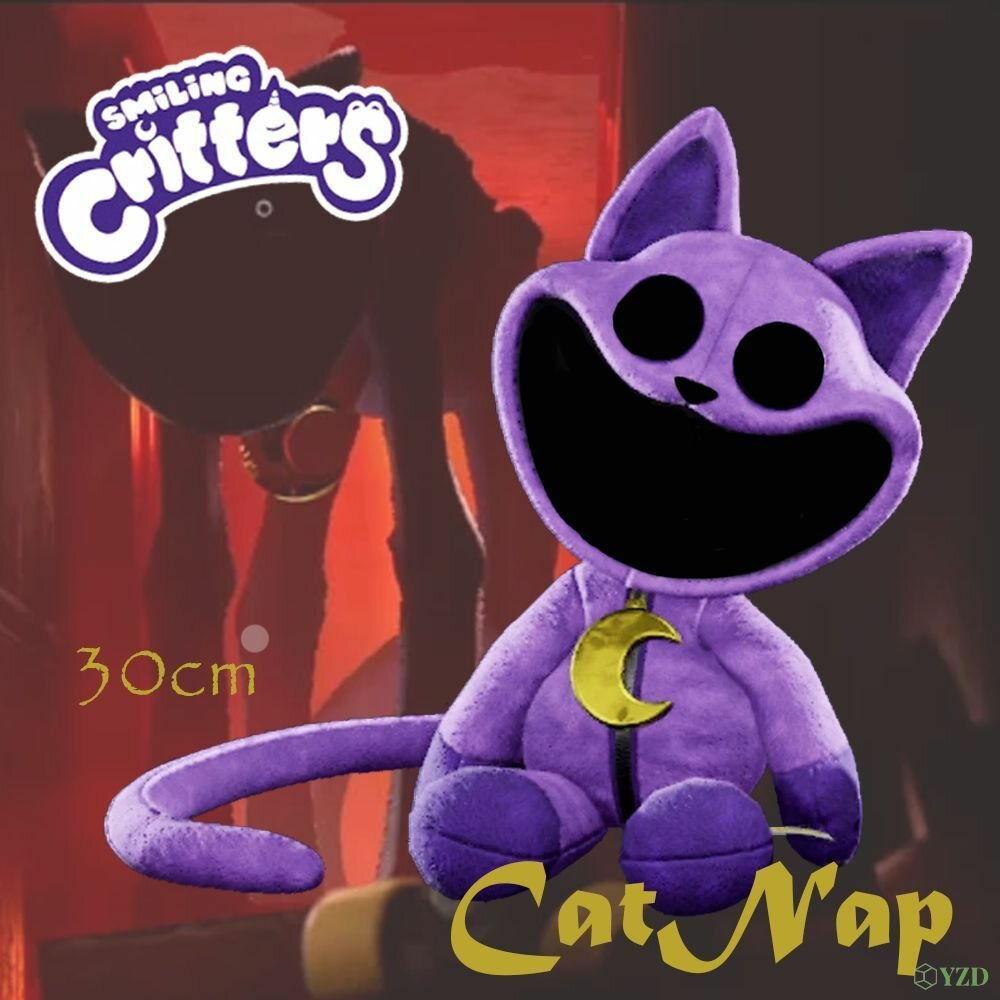 Плюшевая игрушка CatNap из Smiling Critters, 30 см, мягкая игрушка для фанатов и детей