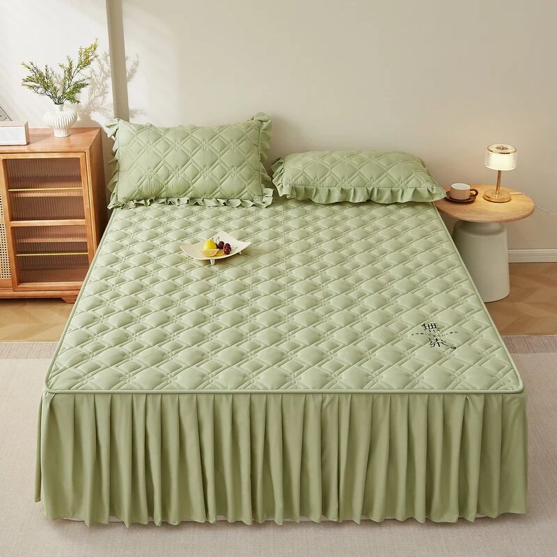 MissDeer, 1 шт, юбка-кровать, толстое покрывало, однотонное покрывало, приятное для кожи постельное белье, домашняя простыня falda de cama (без наволочки)