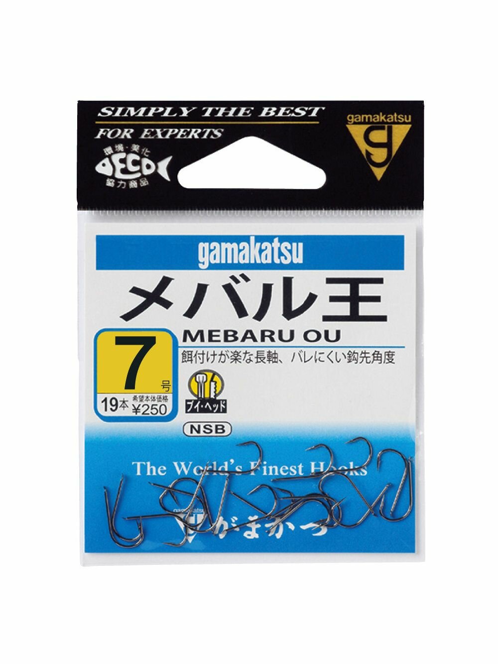 Крючки Gamakatsu Mebaru OU NSB, #6, 19 шт/уп