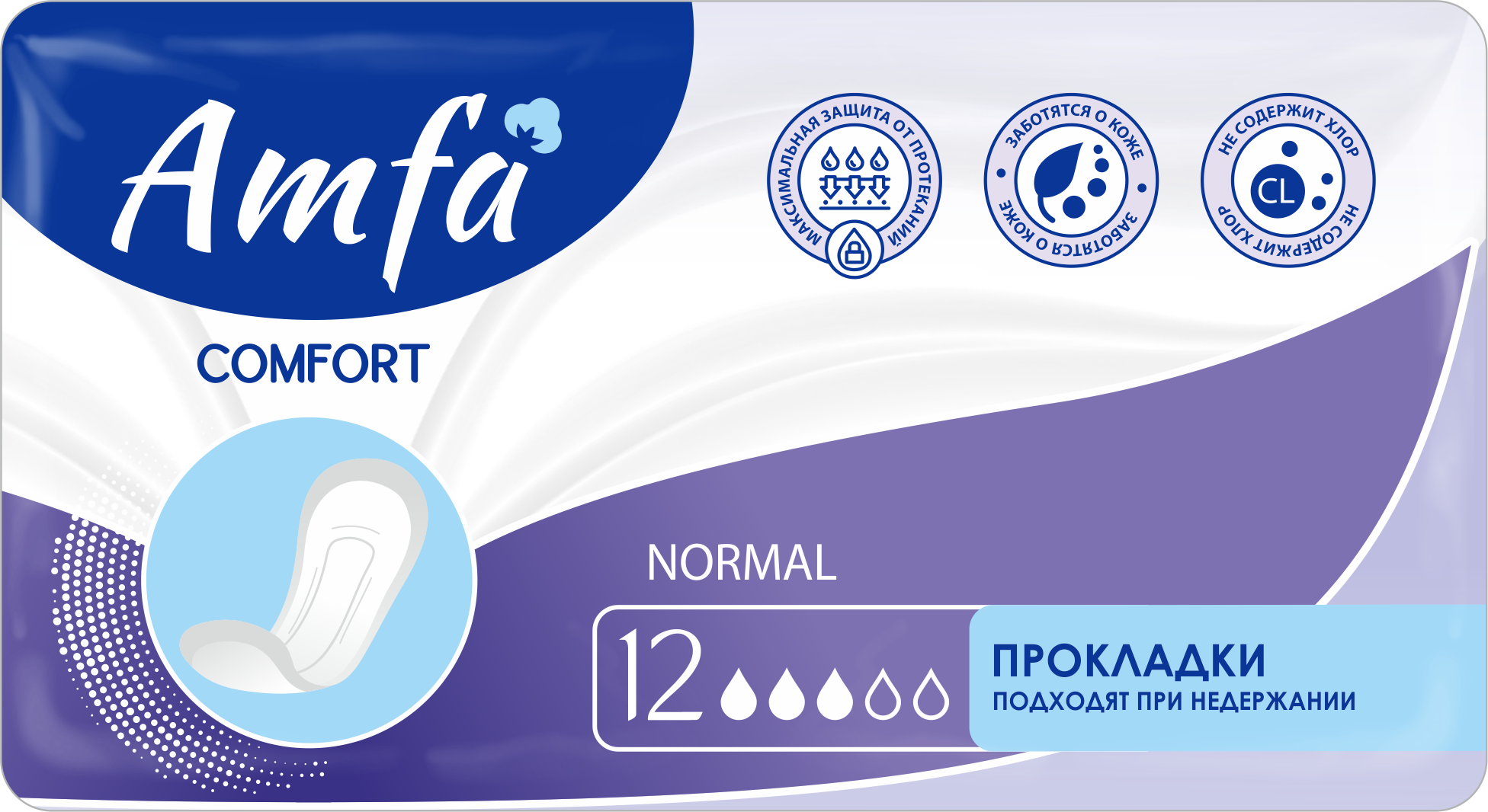 Прокладки урологические AMFA Comfort Normal 280мм 12шт