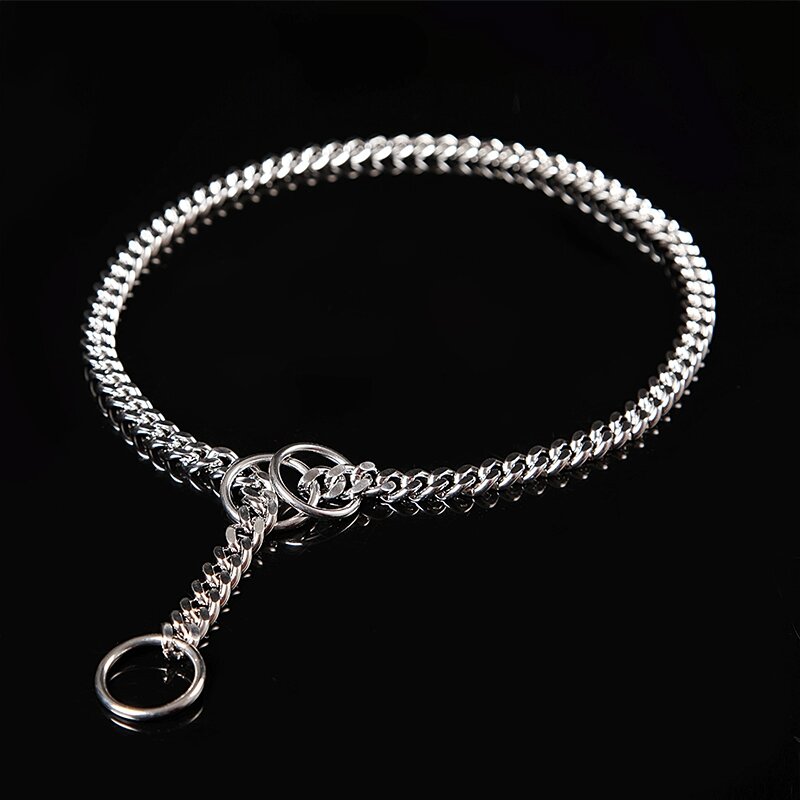 Плоская полированная цепочка из нержавеющей стали 304, цепочка для больших собак, средних собак, ошейник для собак,