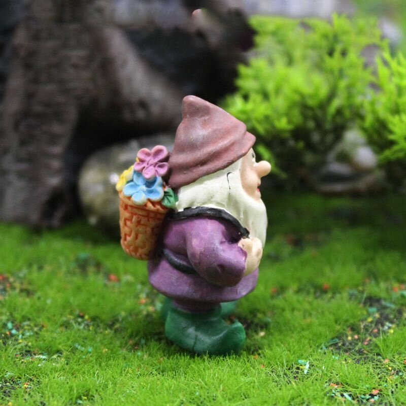 7 предметов Мини Гномы Из Смолы для Сада, Идеально Подходят для Творческого Ландшафта с Дварфами и Сказочными Темами, С Задней