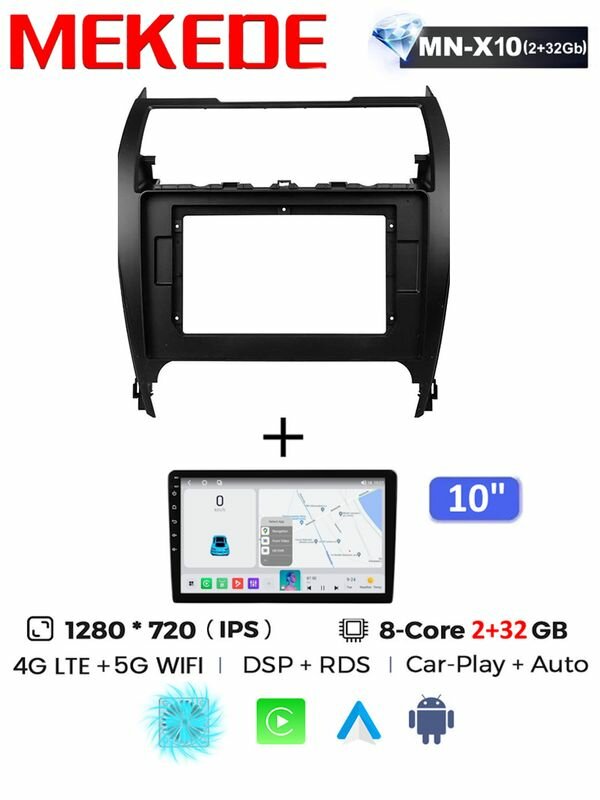 Магнитола 10.2" Mekede MN X10 Pro 2/32 Gb Toyota Avensis 3 2015-2018 F2 carplay