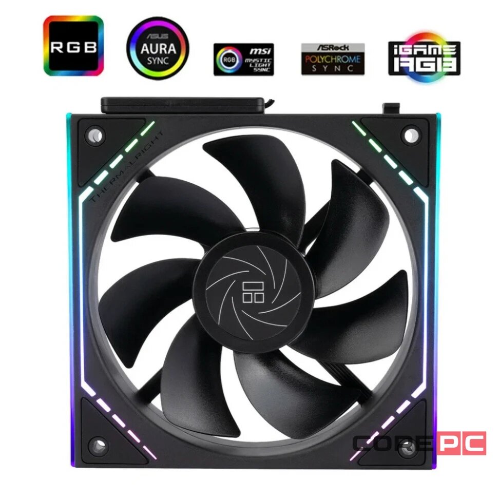 Вентилятор для корпуса Thermalright TL-M12QR Reverse ARGB Black (TRTLM12QR)