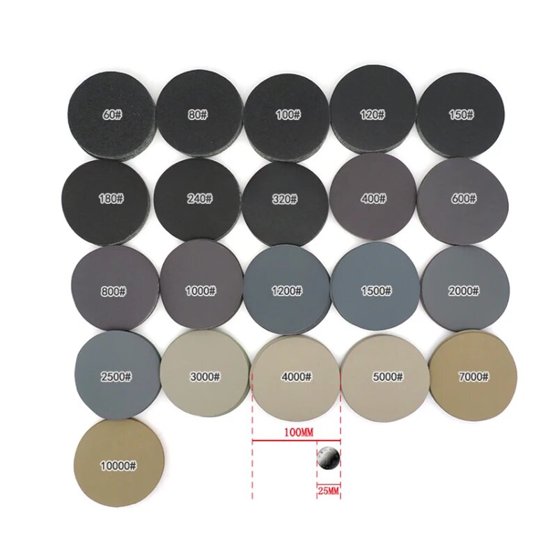 Флокирующая наждачная бумага 60-10000 grit 4 Inch 100mm(10pcs), P5000