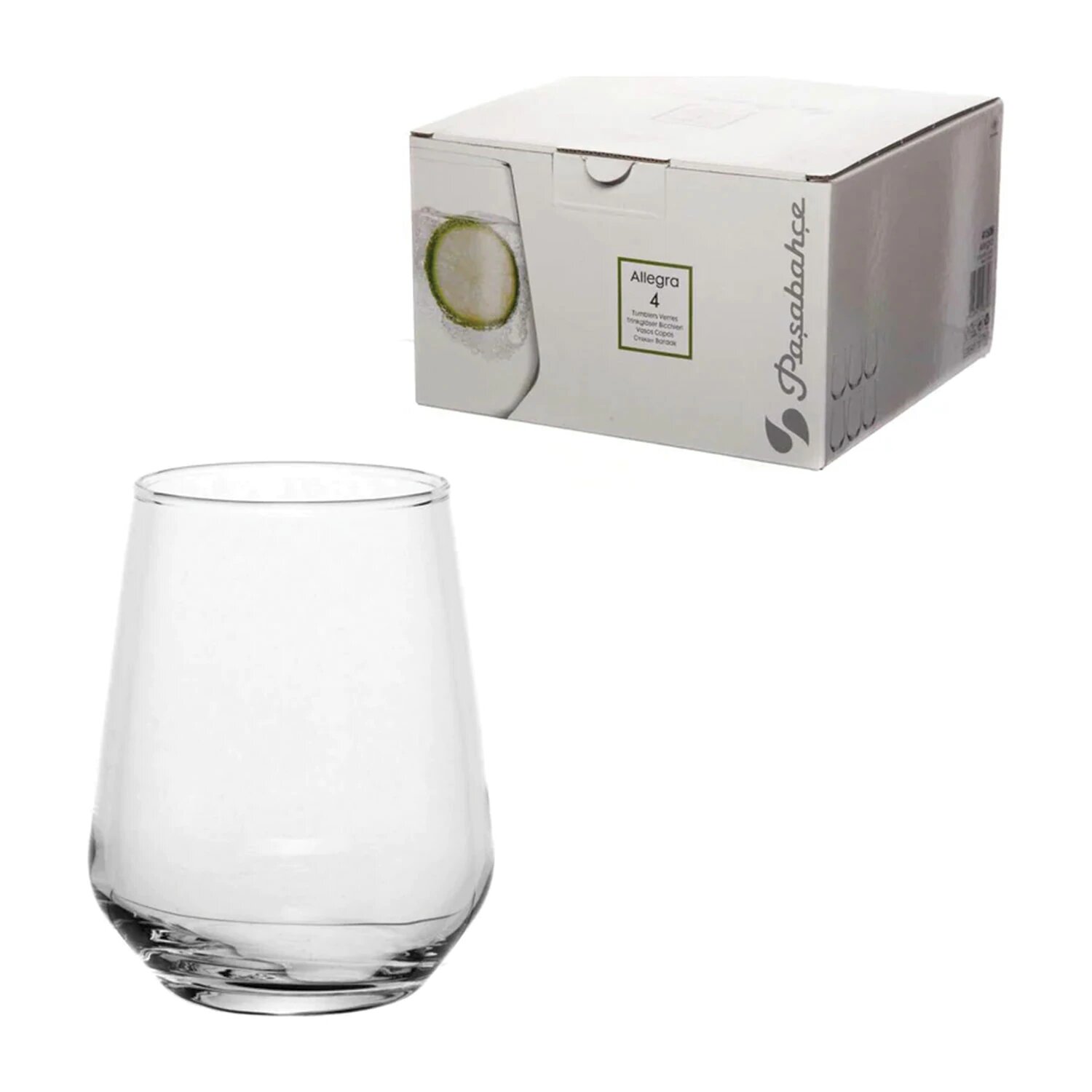 Стакан низкий, объем 425 мл, комплект 4 штуки, стекло, PASABAHCE "аллегра", фирменная подарочная упаковка, 41536