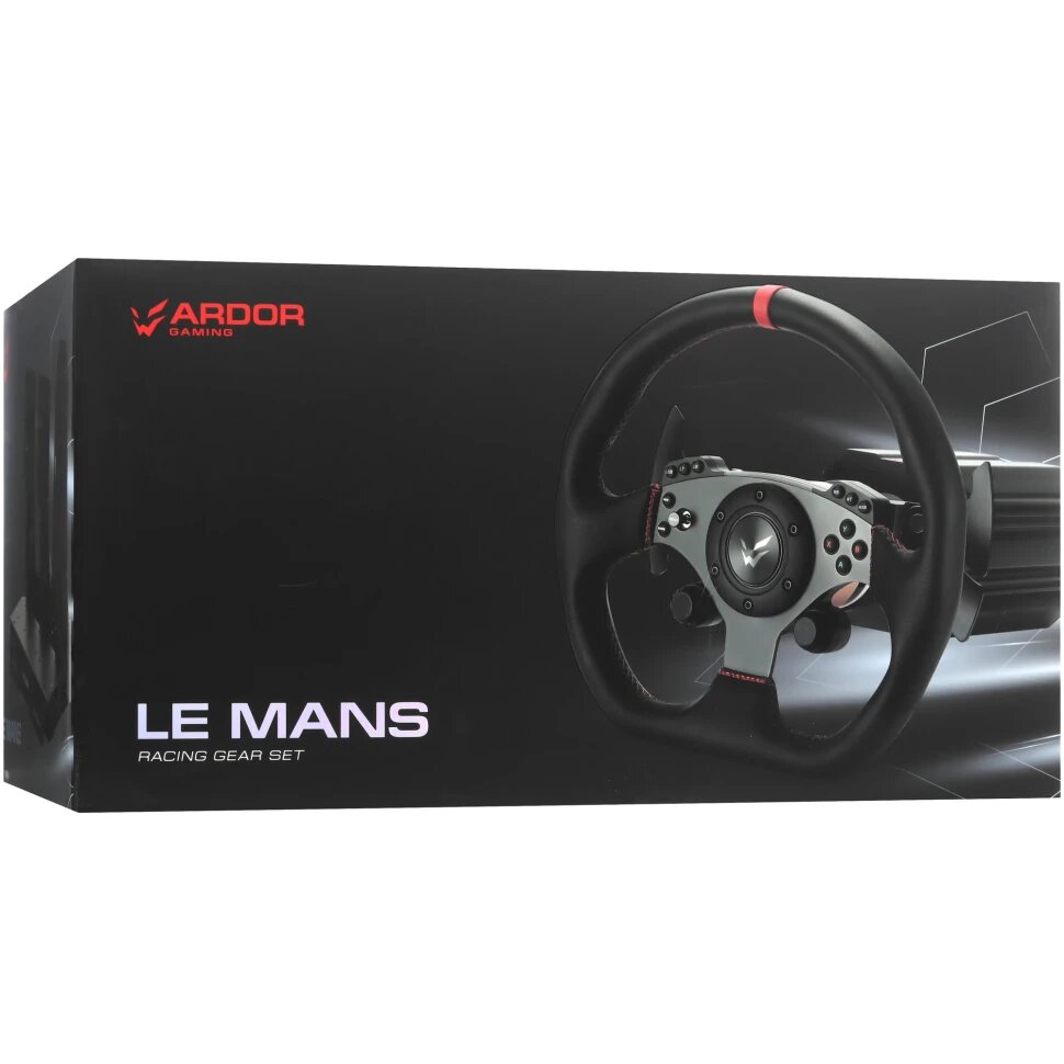 Руль ARDOR GAMING Le Mans, Виброотдача, D-Pad, PC, черный/красный