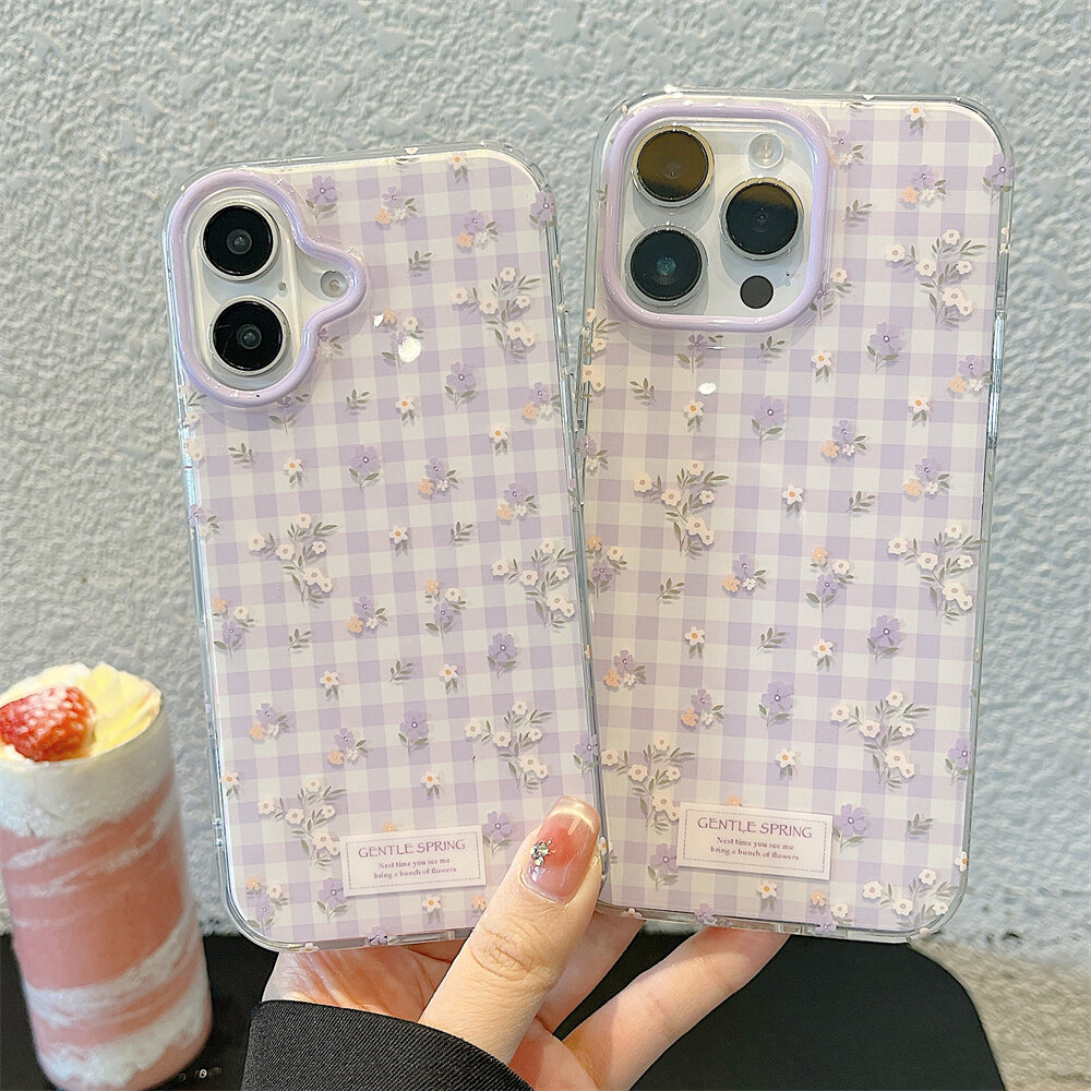 Ретро-чехол с фиолетовым цветочным узором для iPhone 15, Apple 16 Pro Max, 14, 13, 17 Pro Max, двухслойный,