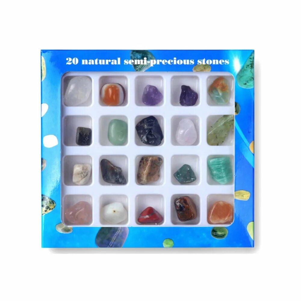 Набор минералов 20 видов натуральных кристаллов и драгоценных камней, материалы для обучения наукам о Земле, образовательные и декоративные