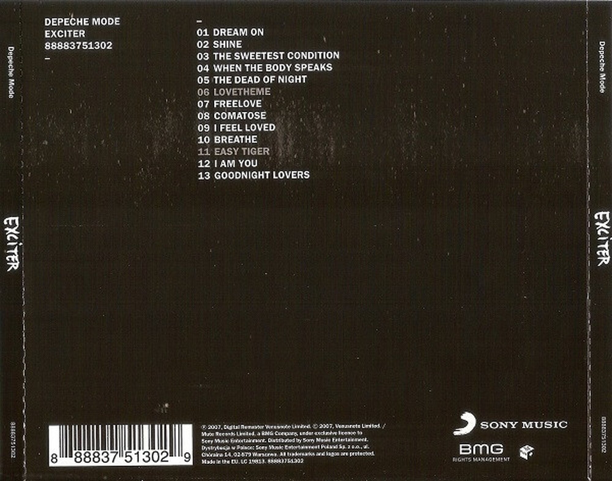 Audio CD Depeche Mode Exciter, Remastered, Sony Music, Lounge, Chillout, Downtempo — фото 1
