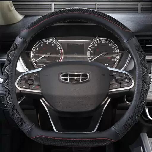 Гофрированная D-образная накладка на руль для Geely Binyue Binyue Cool, классический черный цвет, премиум-качество