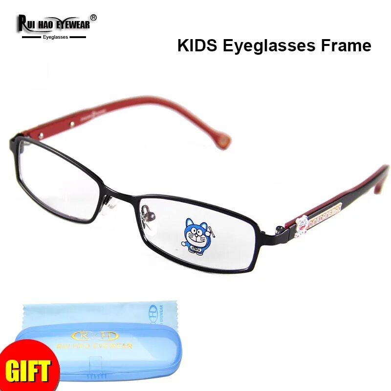 Детские очки RUI HAO EYEWEAR модель 5305 черные с красными вставками