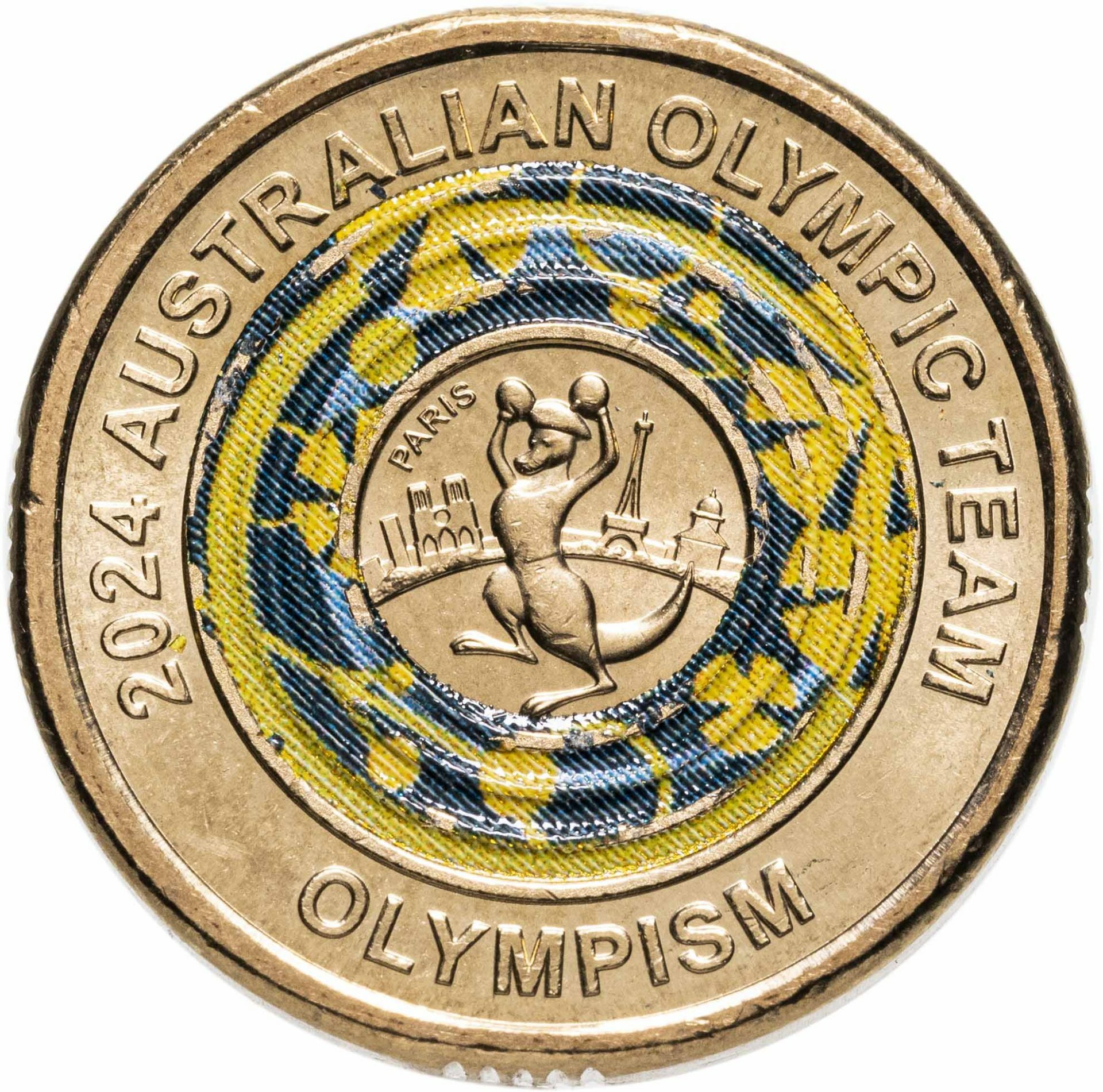 Австралия 2 доллара 2024 "Олимпиада в Париже Сборная Австралии" Карл III Чарльз, Алюминиевая бронза, в сохранности UNC
