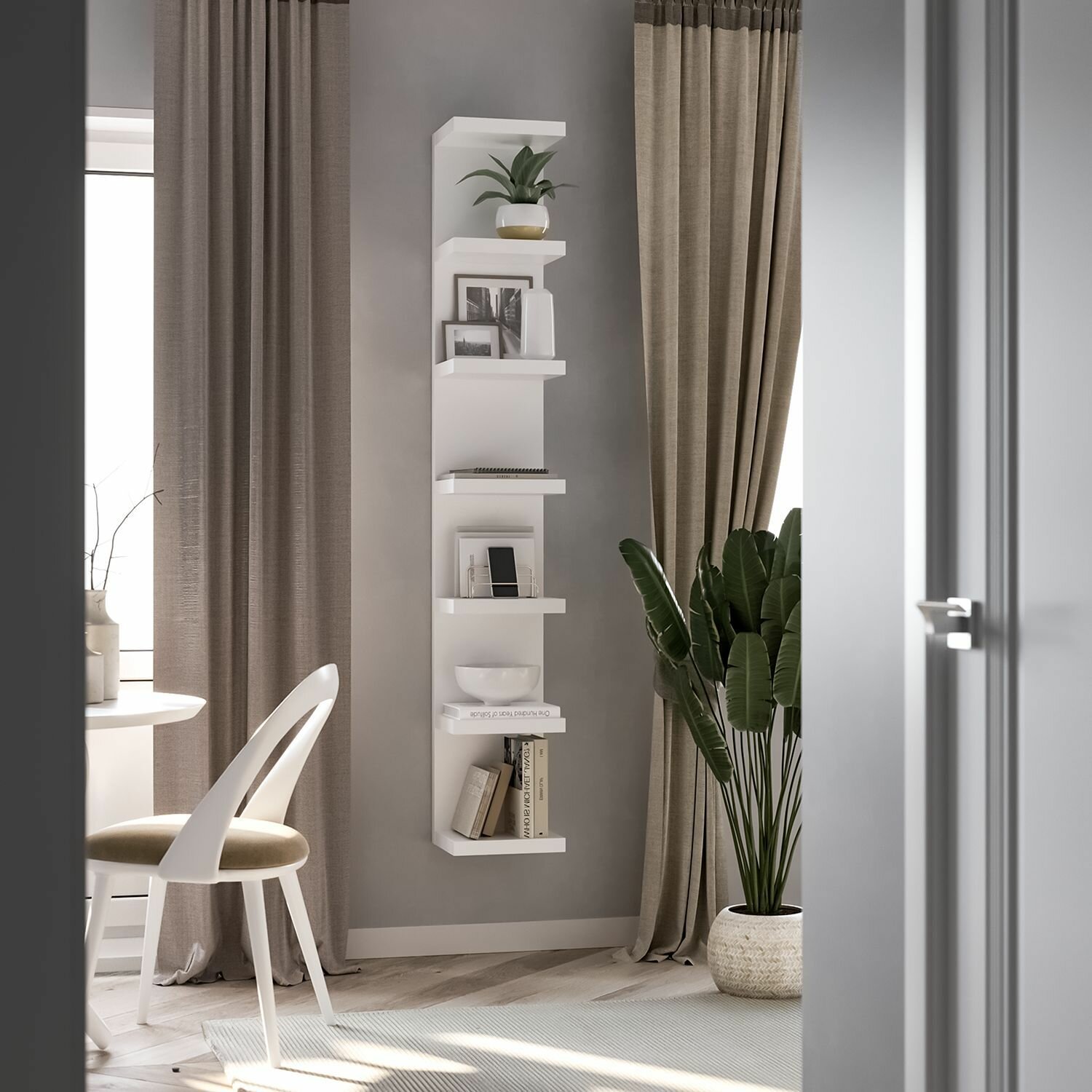 Полка настенная Фора, 30х189х27 см, белый, ГУД лакк