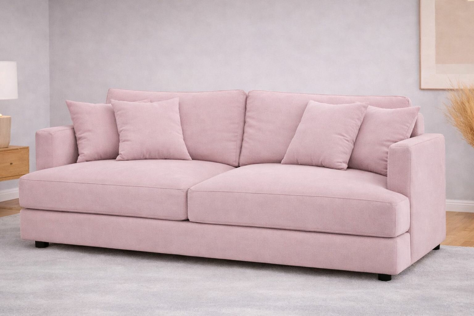 Диван Найс с декоративными подушками, обивка велюр Vivaldi 26