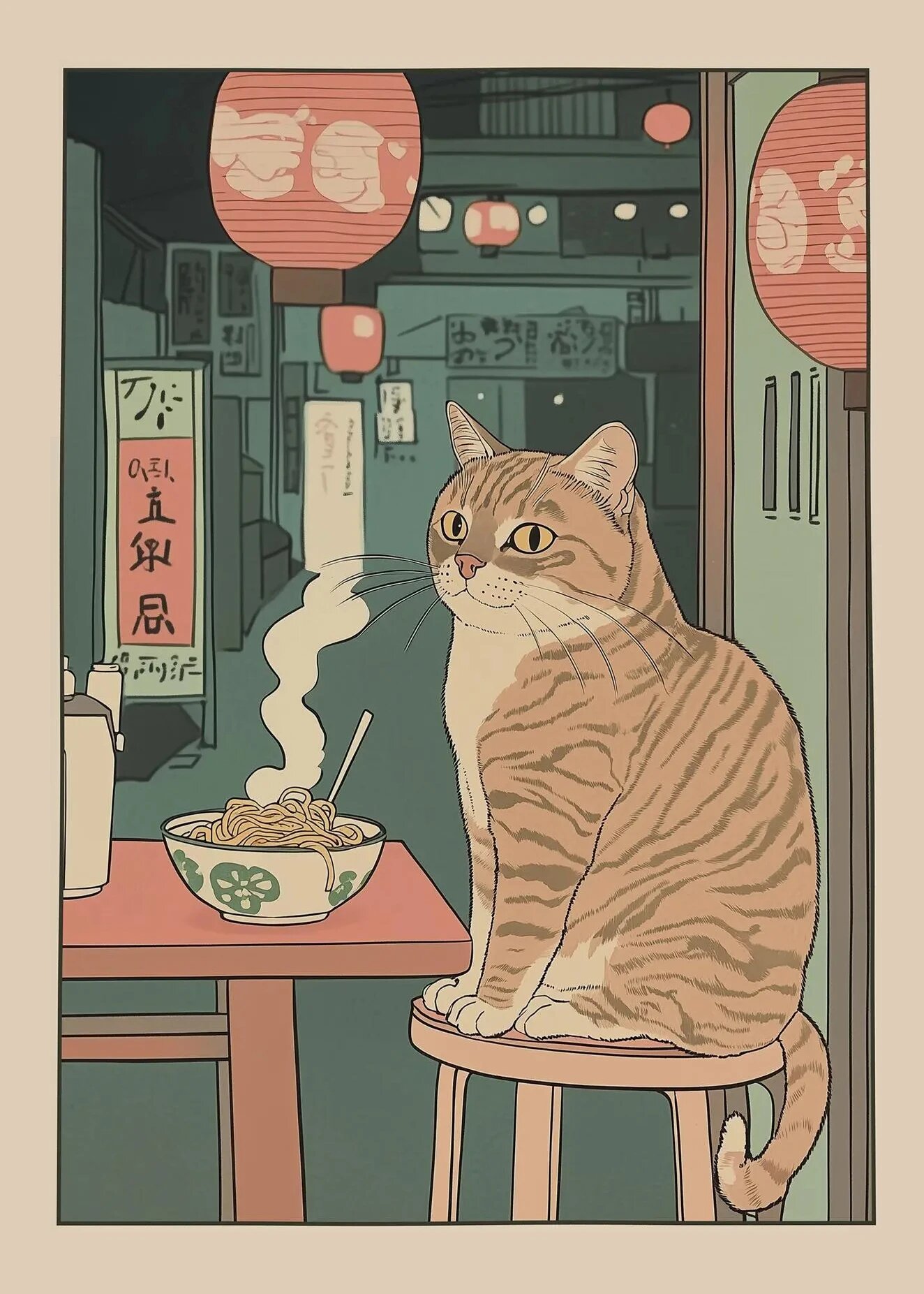 Плакат "Шотландский кот в ванне", печать на холсте by-4, 20X30cm Unframed