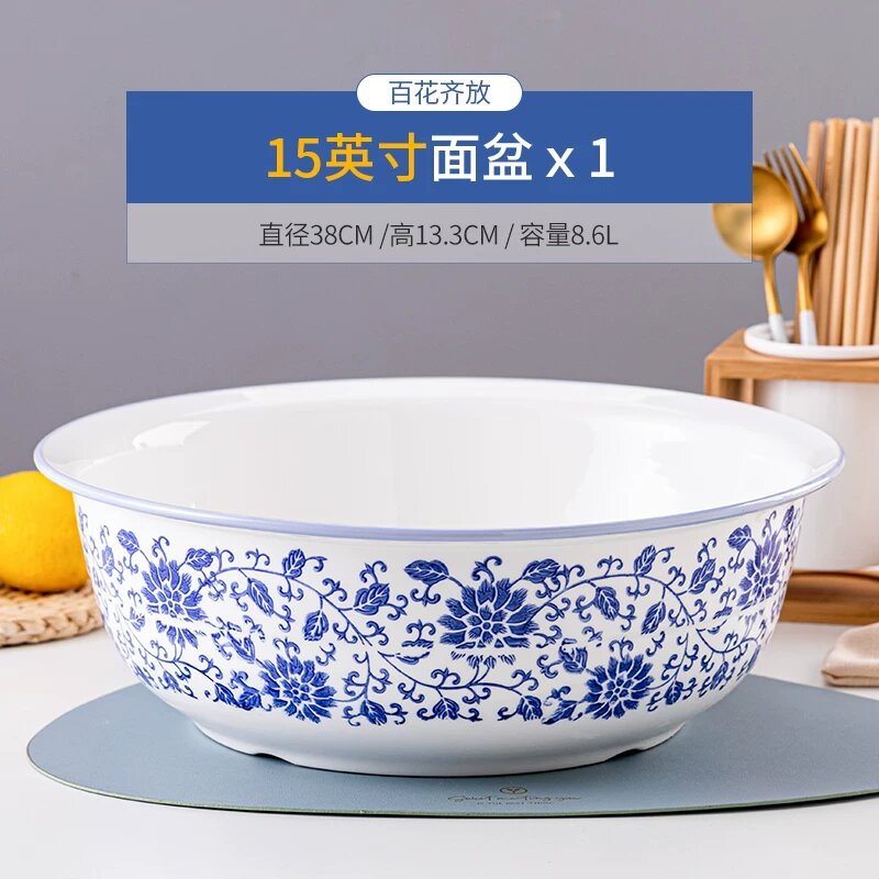Baihua 15-дюймовая экстра-большая миска для теста керамическая кухонная посуда для домашней выпечки, одна штука